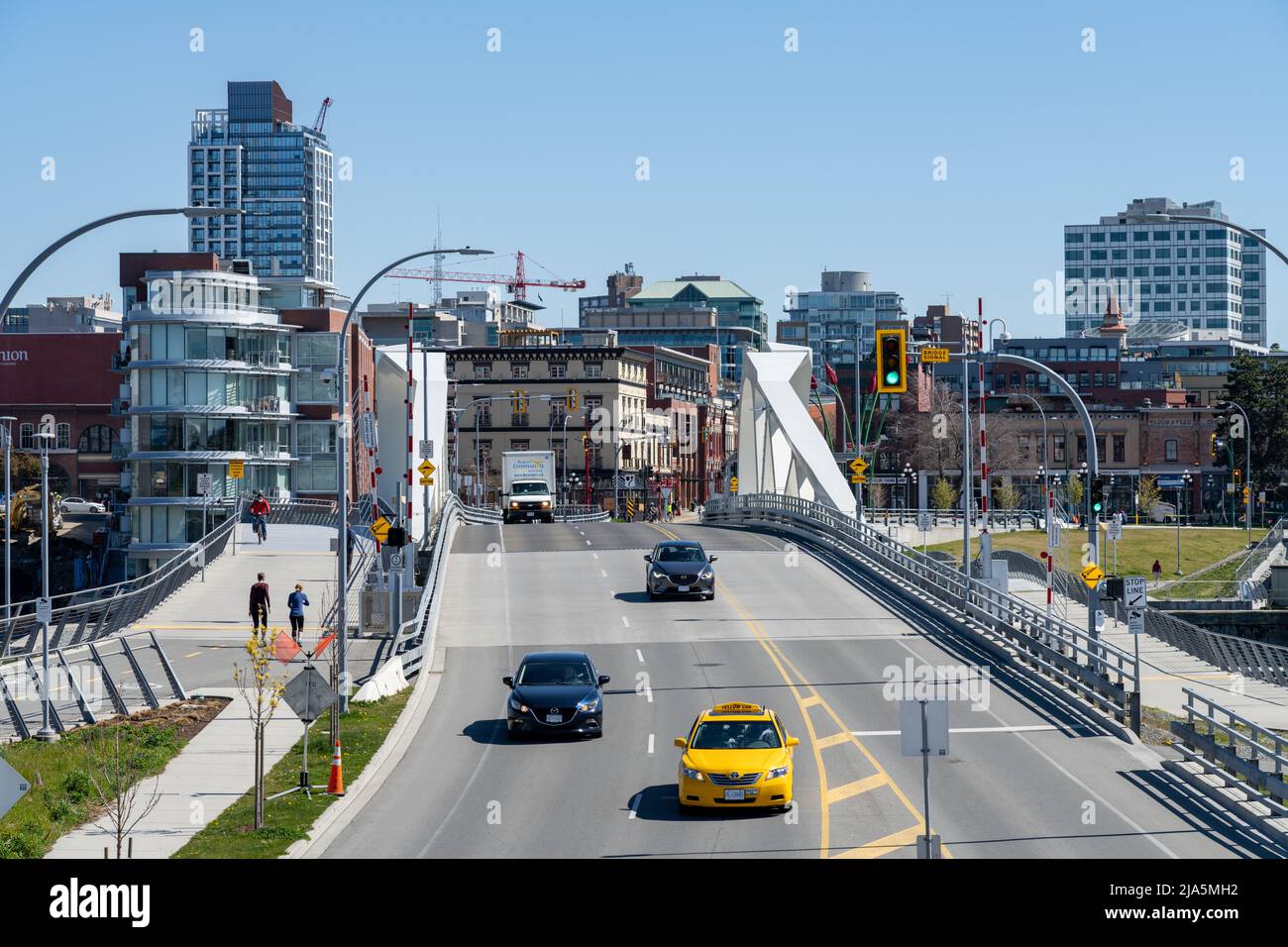 Victoria, BC, Canada - April 14 2021 : Vehicles and Pedestrians ...