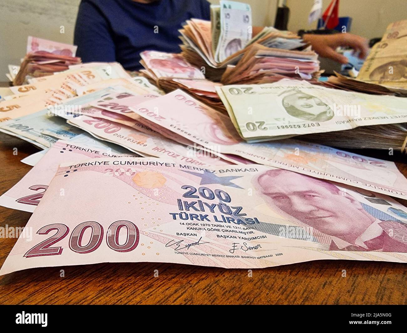 Turkey money set bundle banknotes. Paper money 200, 100, 50, 20 TRY ...