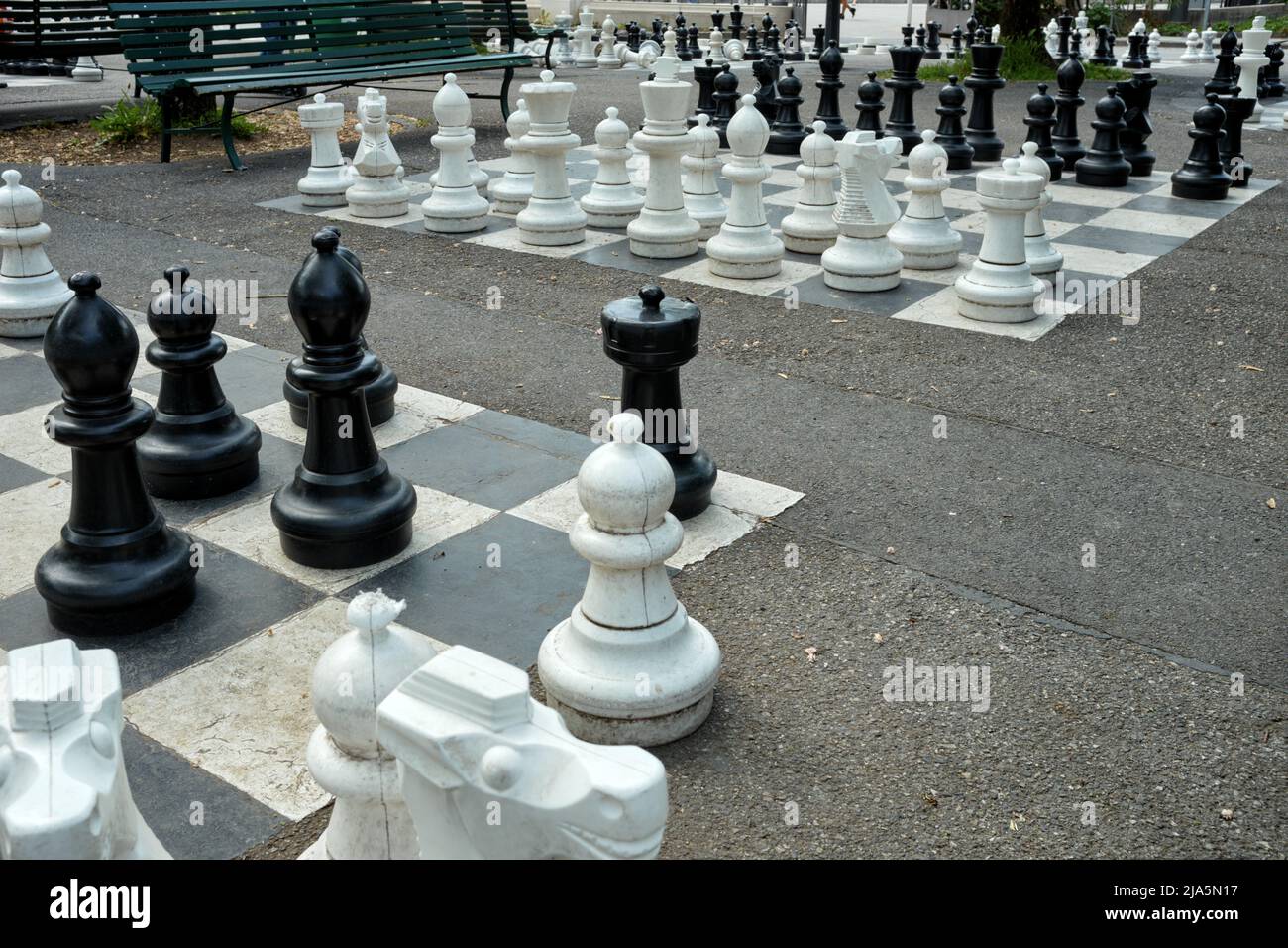 Public chess games in Bastions Park, Geneva Stock Photo - Alamy