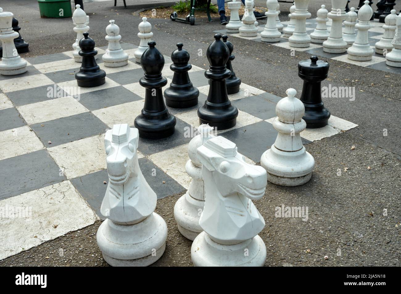 Public chess games in Bastions Park, Geneva Stock Photo - Alamy