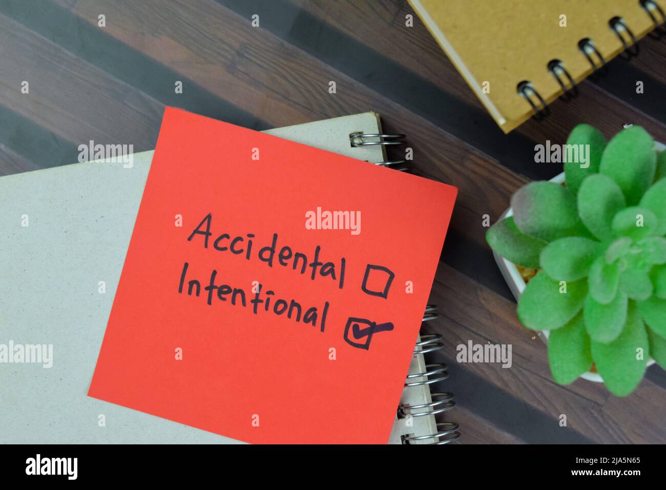 Concept of Accidental or Intentional write on a sticky notes isolated ...