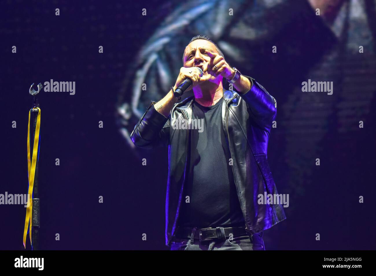 Francesco Silvestre of the Moda band during the live concert â€œBuona ...