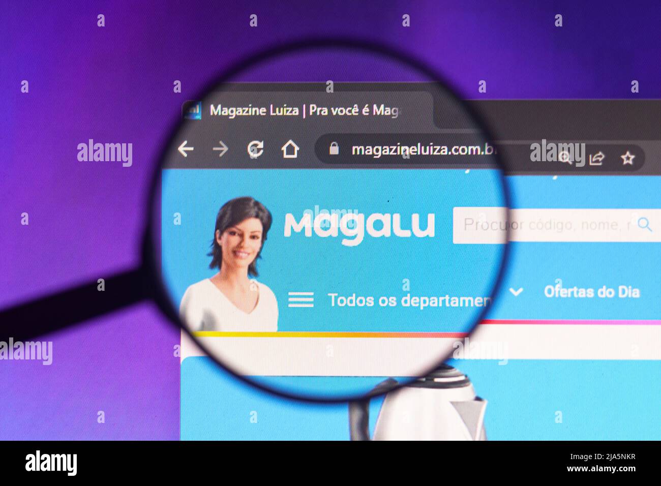In this photo illustration, the homepage of the Magalu (Magazine Luiza ...