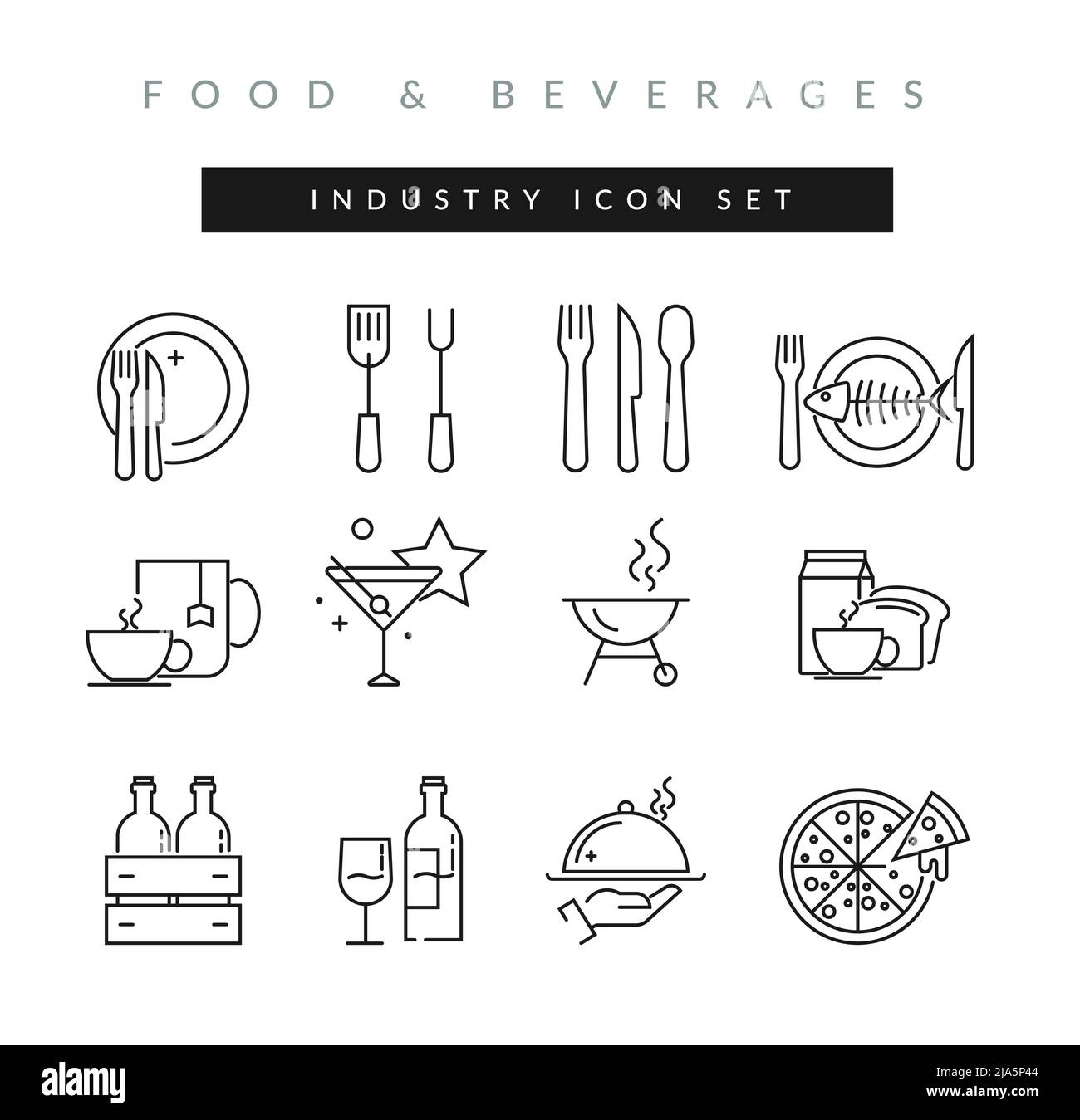 Food and Restaurant - Icon Set as EPS 10 File Stock Vector Image & Art ...