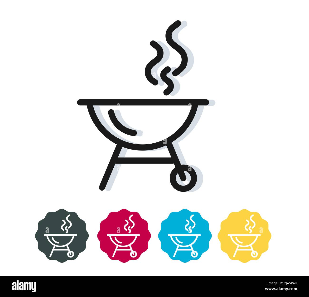 Hot Smoking Barbeque Grill - Stock Icon as EPS 10 File Stock Vector ...