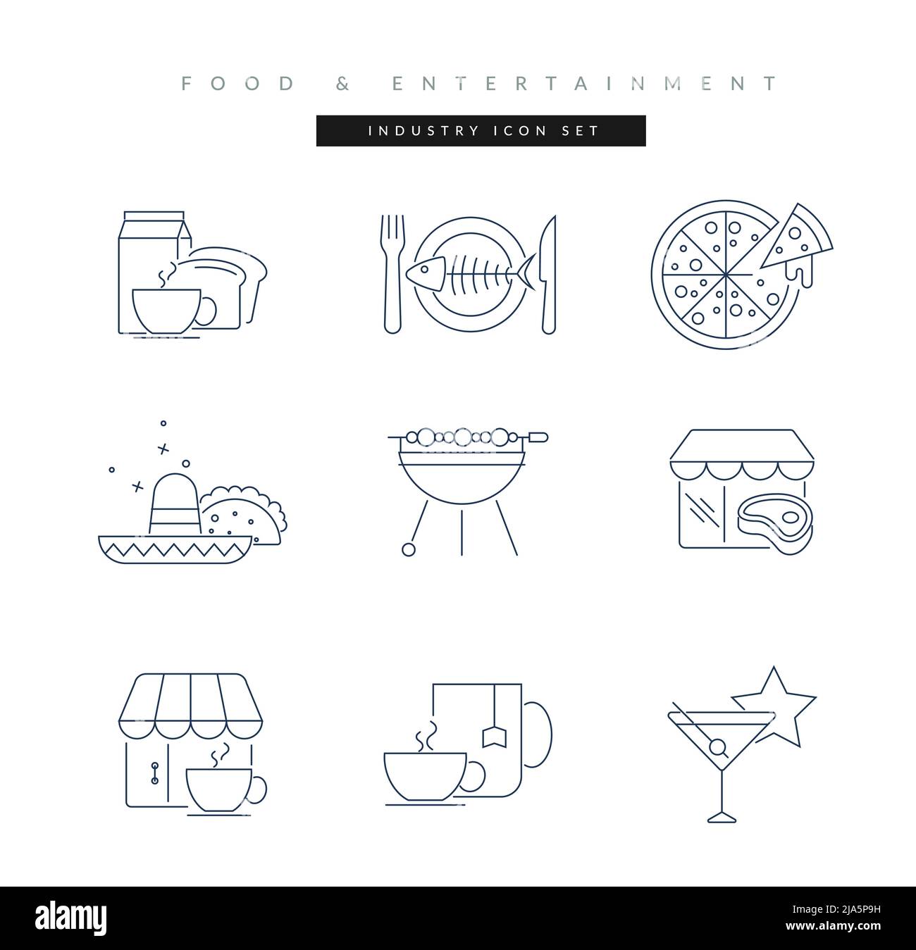 Food and Restaurant - Icon Set as EPS 10 File Stock Vector Image & Art ...