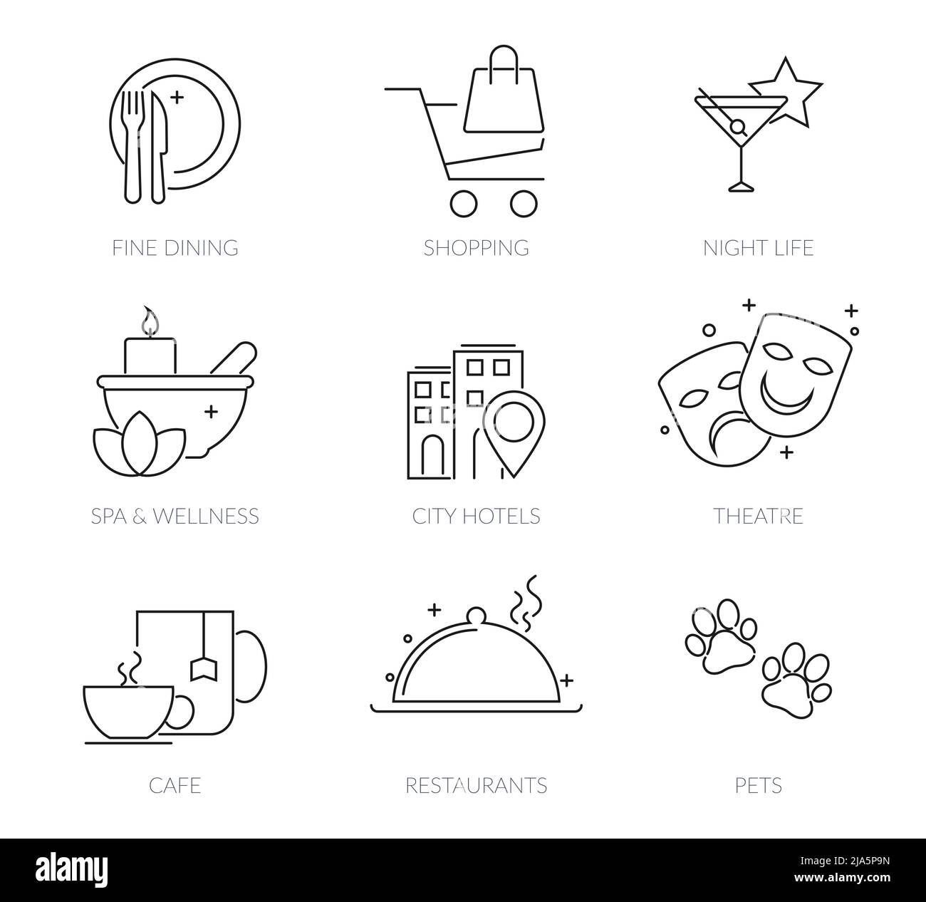 Travel and Tourism - City Activity - Icon Set as EPS 10 File Stock ...