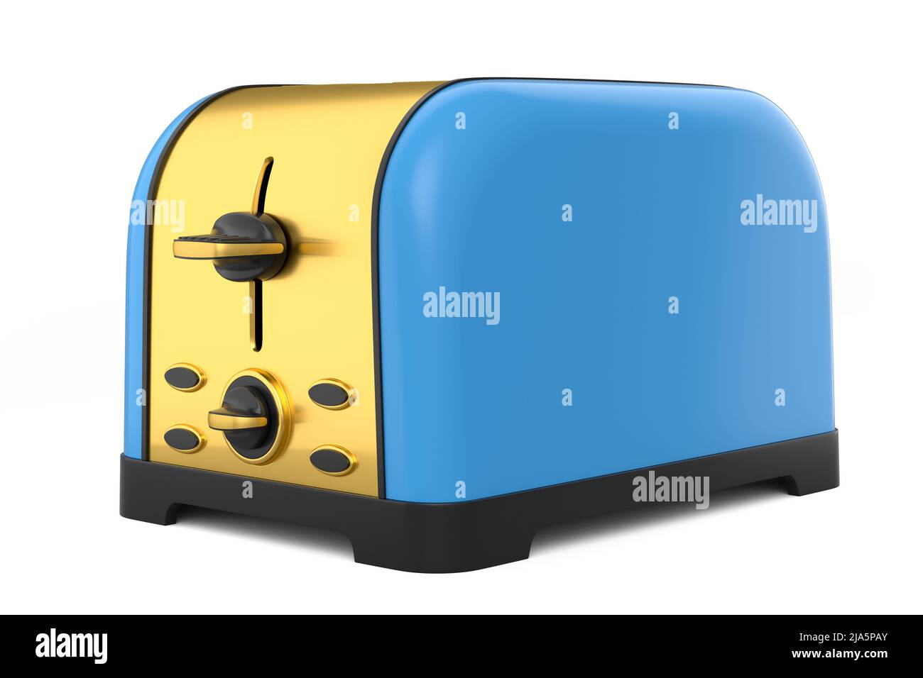 Stainless steel toaster for making toast bread on a white background ...