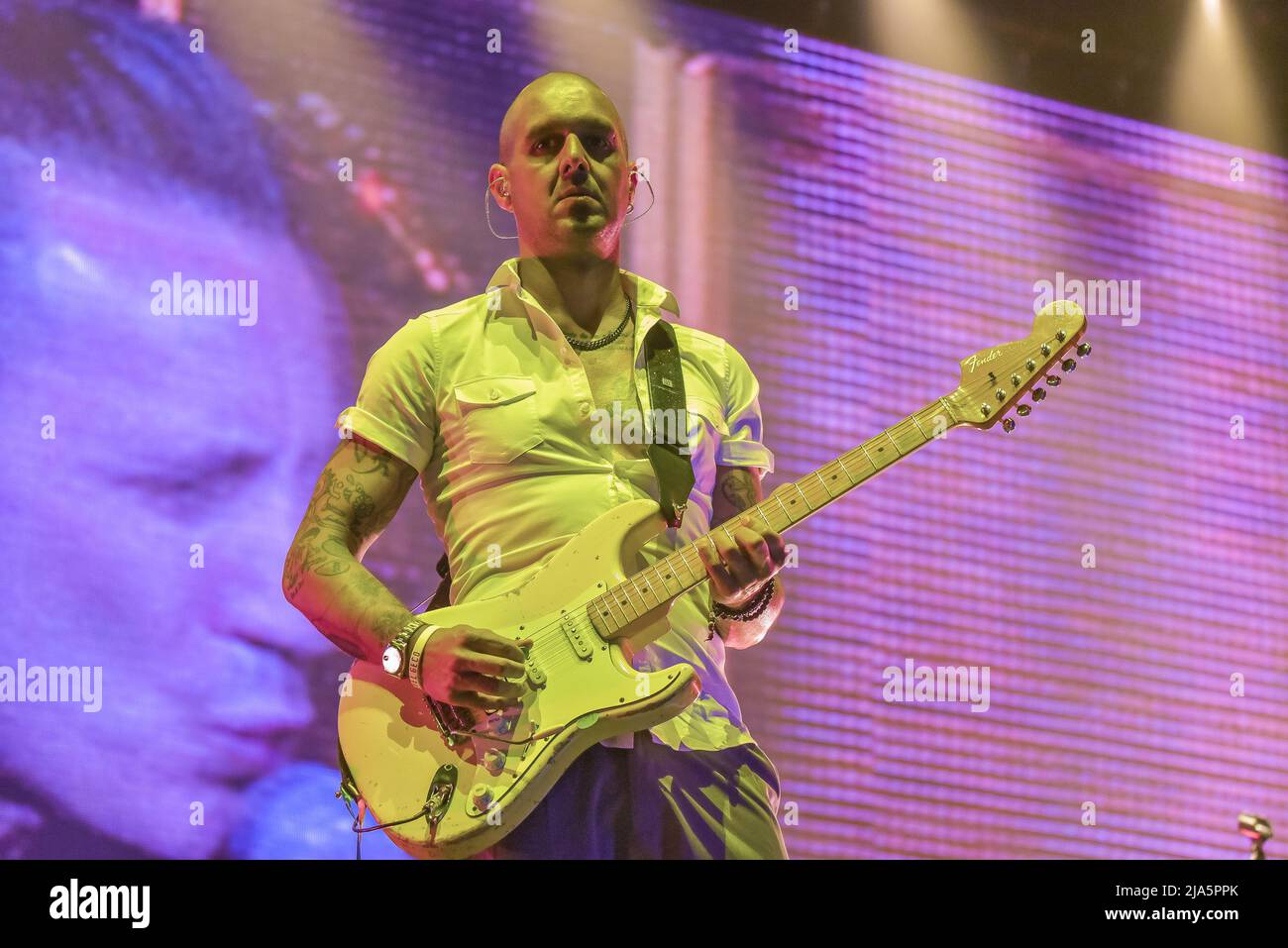 Enrico Zapparoli of the Moda band during the live concert â€œBuona ...