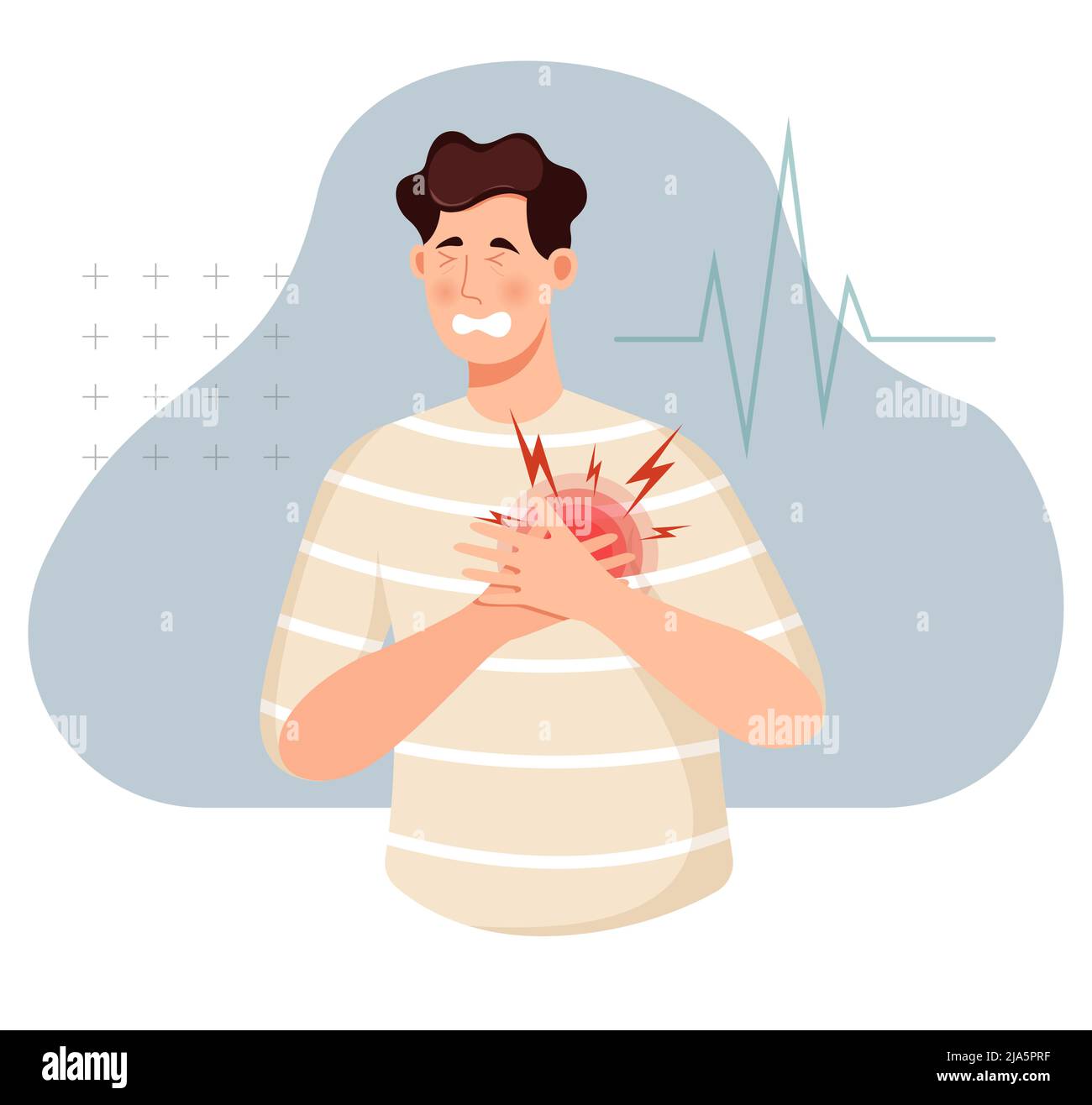 Person Experiencing the Heart Attack - Stock Illustration as EPS 10 ...