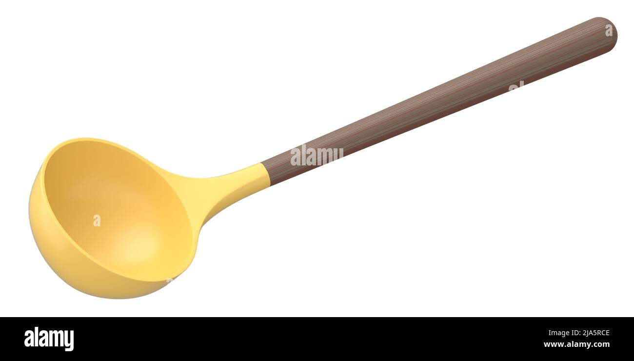 Silicon soup ladle kitchen utensils on white background. 3d render of ...
