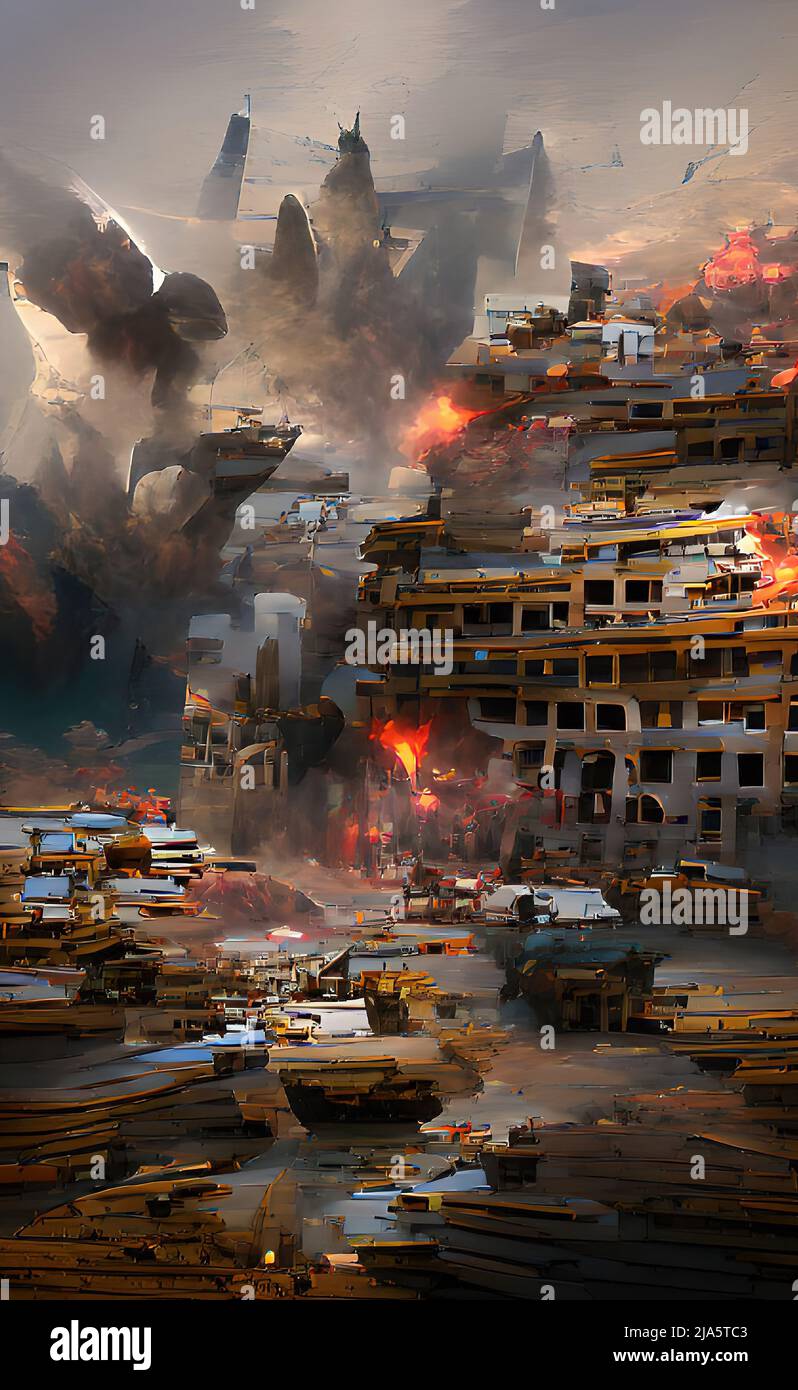 Abstract digital illustration; inspired by the current war Stock Photo ...