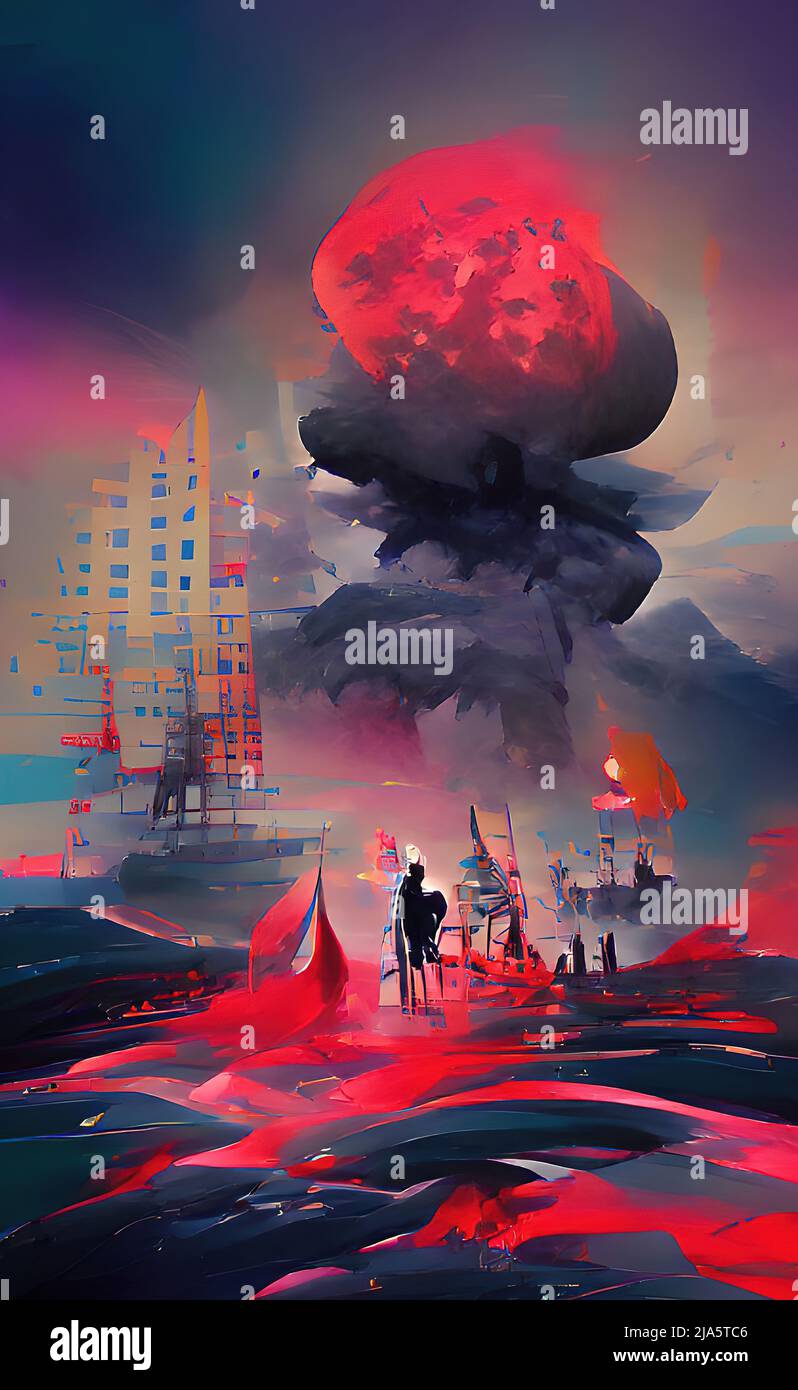 Abstract digital illustration; inspired by the current war Stock Photo ...