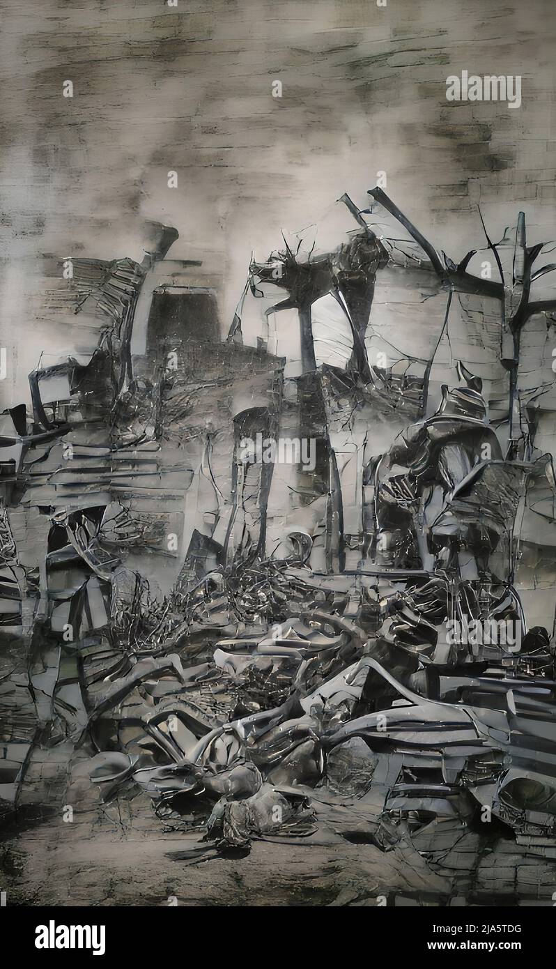 Abstract digital illustration; inspired by the current war Stock Photo ...