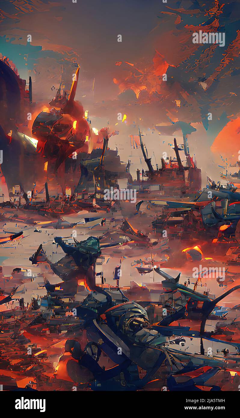 Abstract digital illustration; inspired by the current war Stock Photo ...