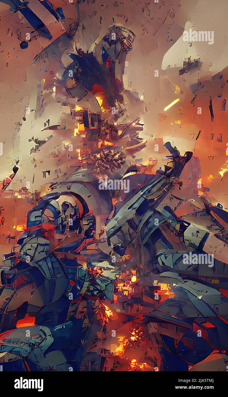 Abstract digital illustration; inspired by the current war Stock Photo ...