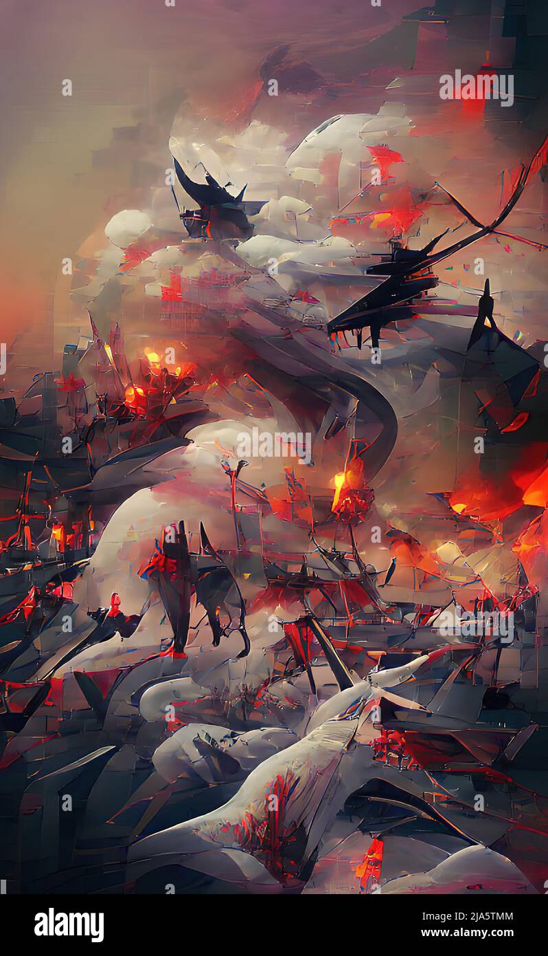 Abstract digital illustration; inspired by the current war Stock Photo ...