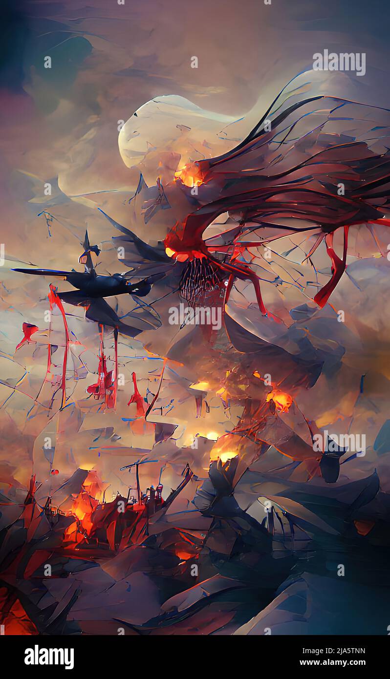 Abstract digital illustration; inspired by the current war Stock Photo ...