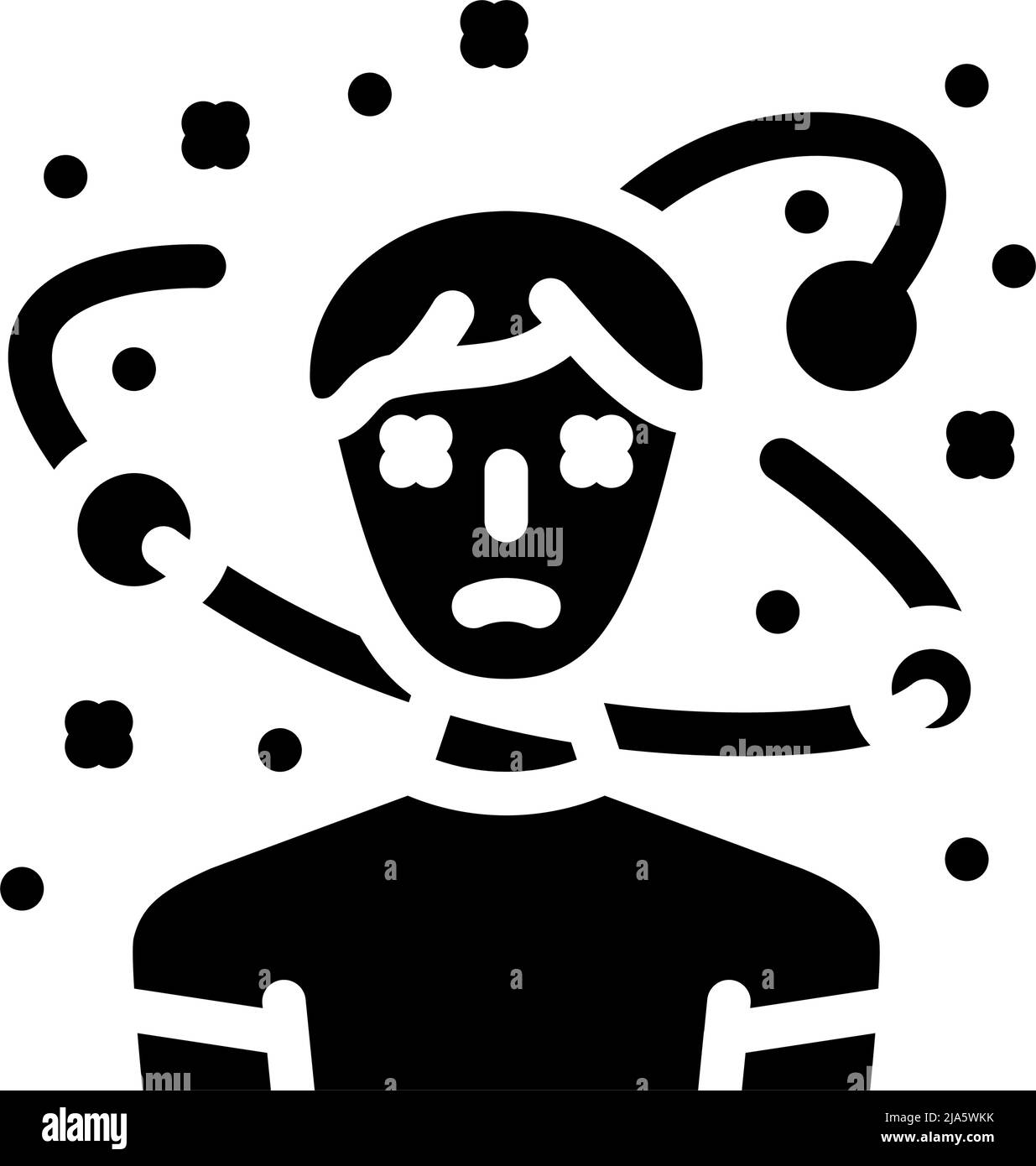 disorientation disease glyph icon vector illustration Stock Vector ...