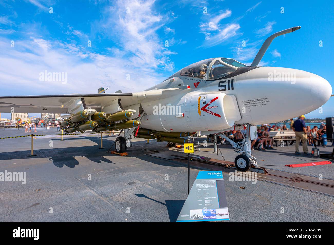 San Diego, United States - JULY 2018: Grumman A-6 Intruder. Twinjet all ...