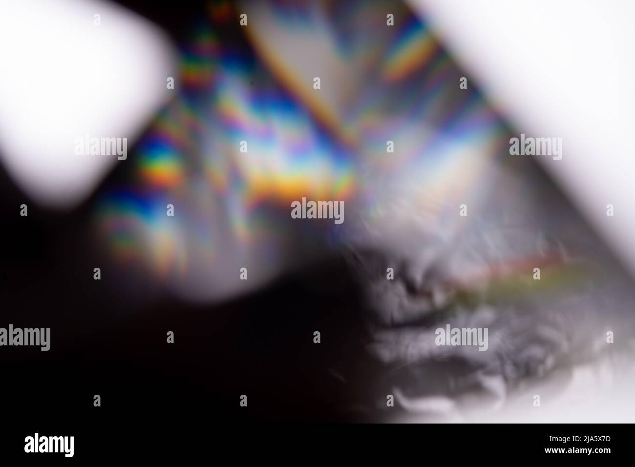 Blue light flare prism rainbow flares overlay effect on black ...