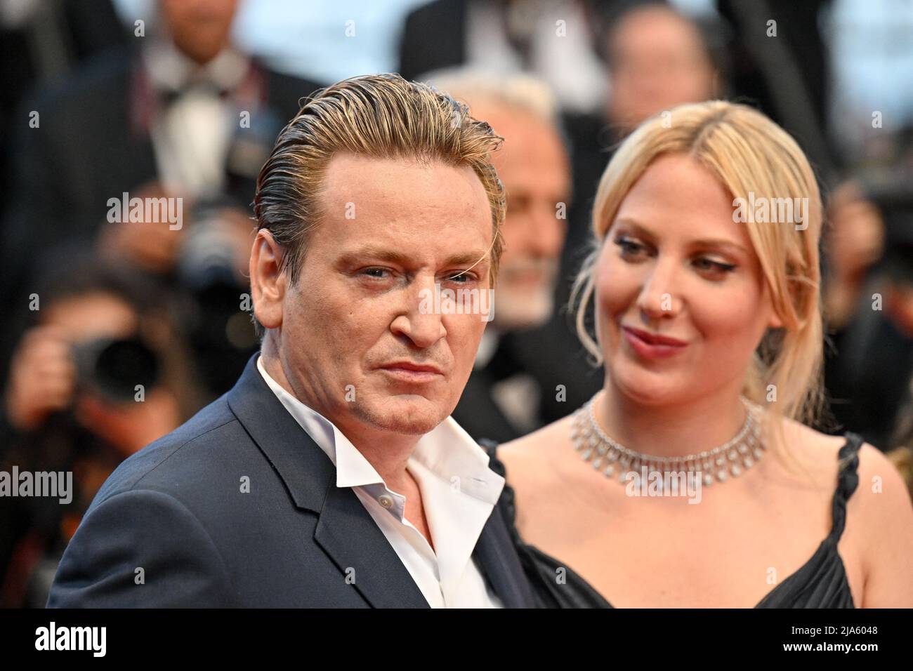 Cannes, France. 27th May 2022. Benoit Magimel, Margot Pelletier ...