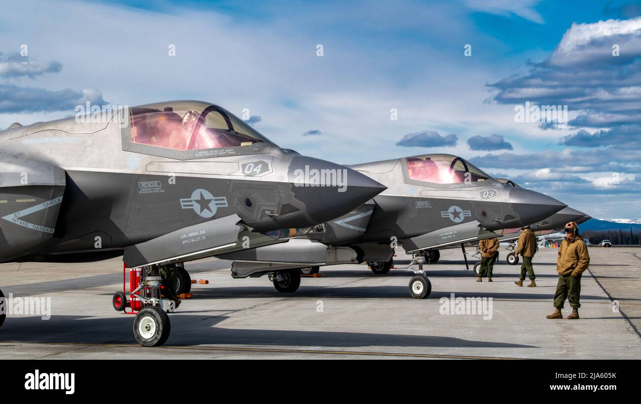 U.S. Marines with the Marine Fighter Attack Squadron 122 conduct pre ...