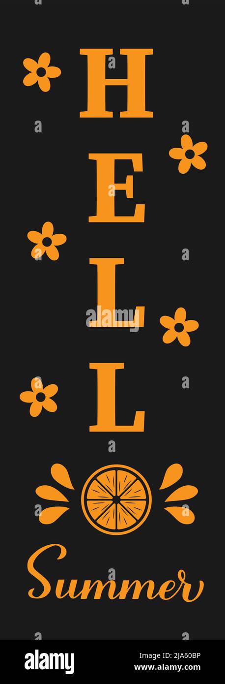 Hello summer vertical porch sign. Seasonal home decorations. Easy to ...