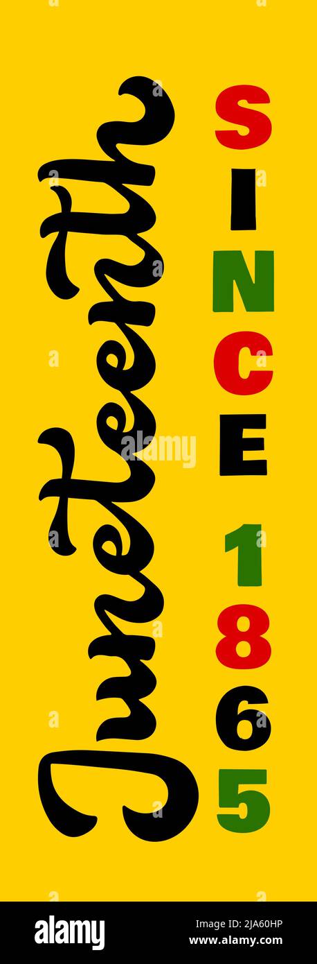 Juneteenth vertical sign. African American holiday Freedom Day on June ...
