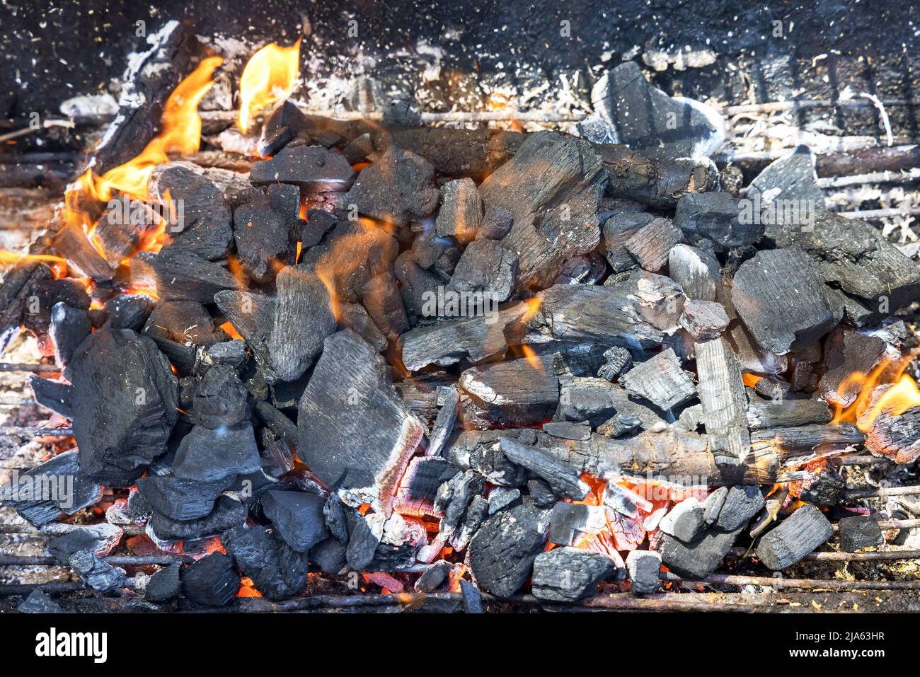 Preparation fire on coals shish hi-res stock photography and images - Alamy