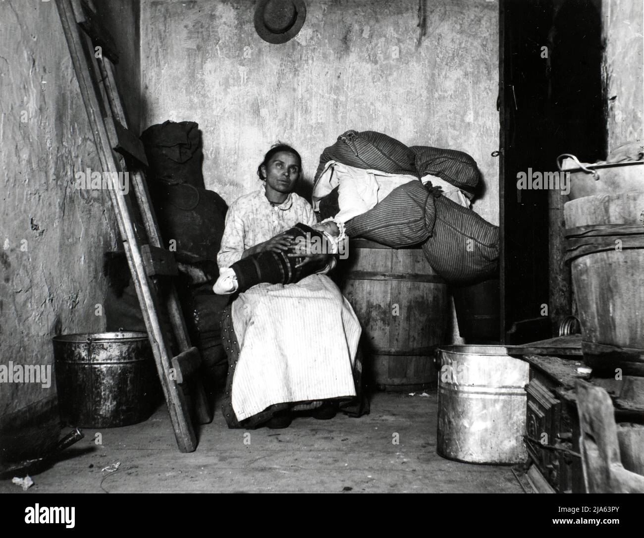 Jacob Riis Home of an Italian Rag picker, Jersey Street Stock Photo - Alamy