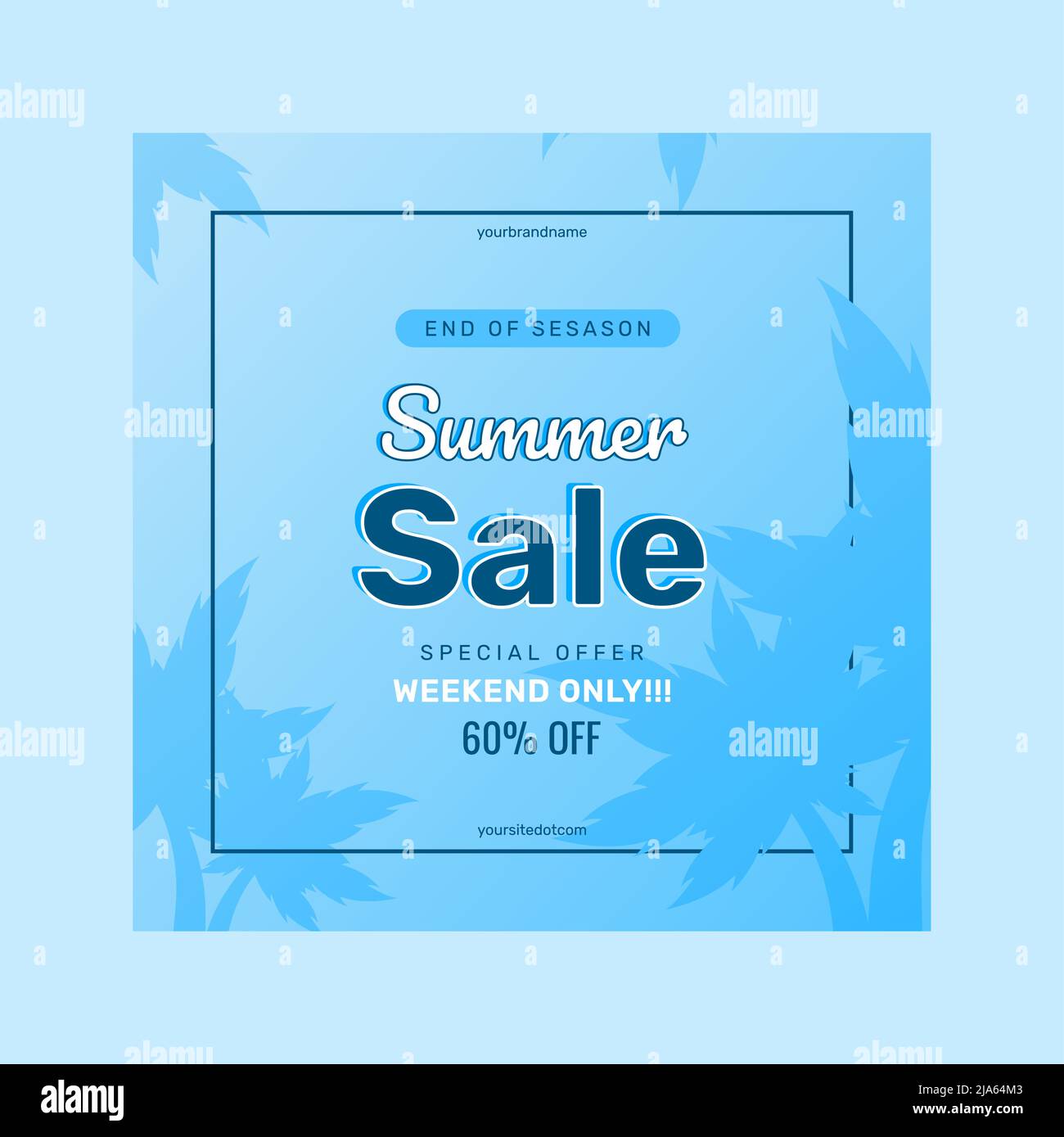 Simple design of summer sales promotion post. Simple vector ...