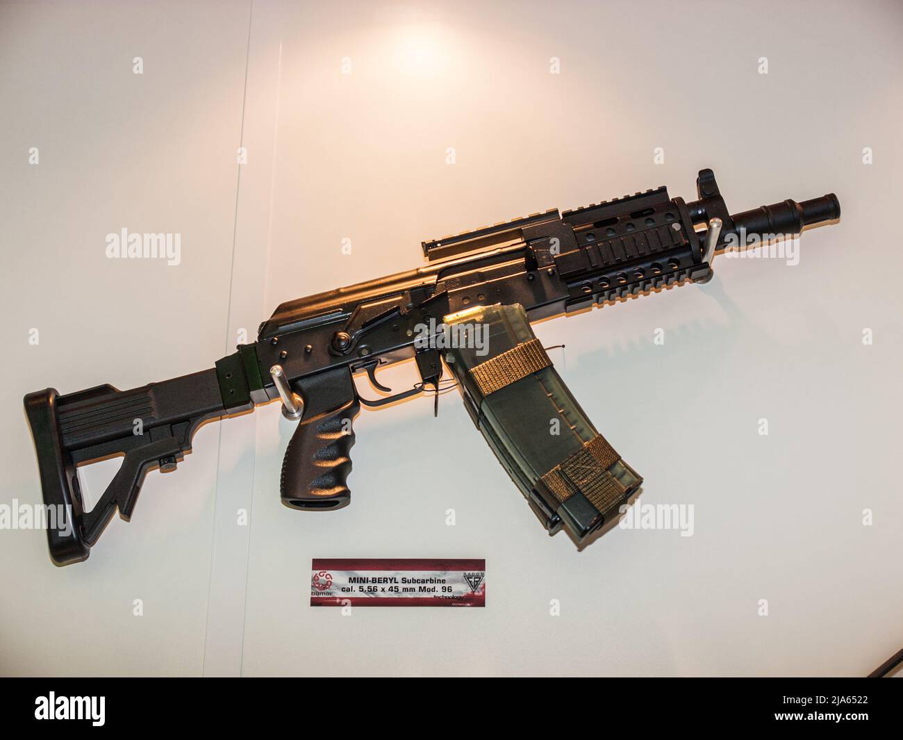 Abu Dhabi, UAE - Feb.23. 2011: karabinek wz. 1996 Mini-Beryl in IDEX ...