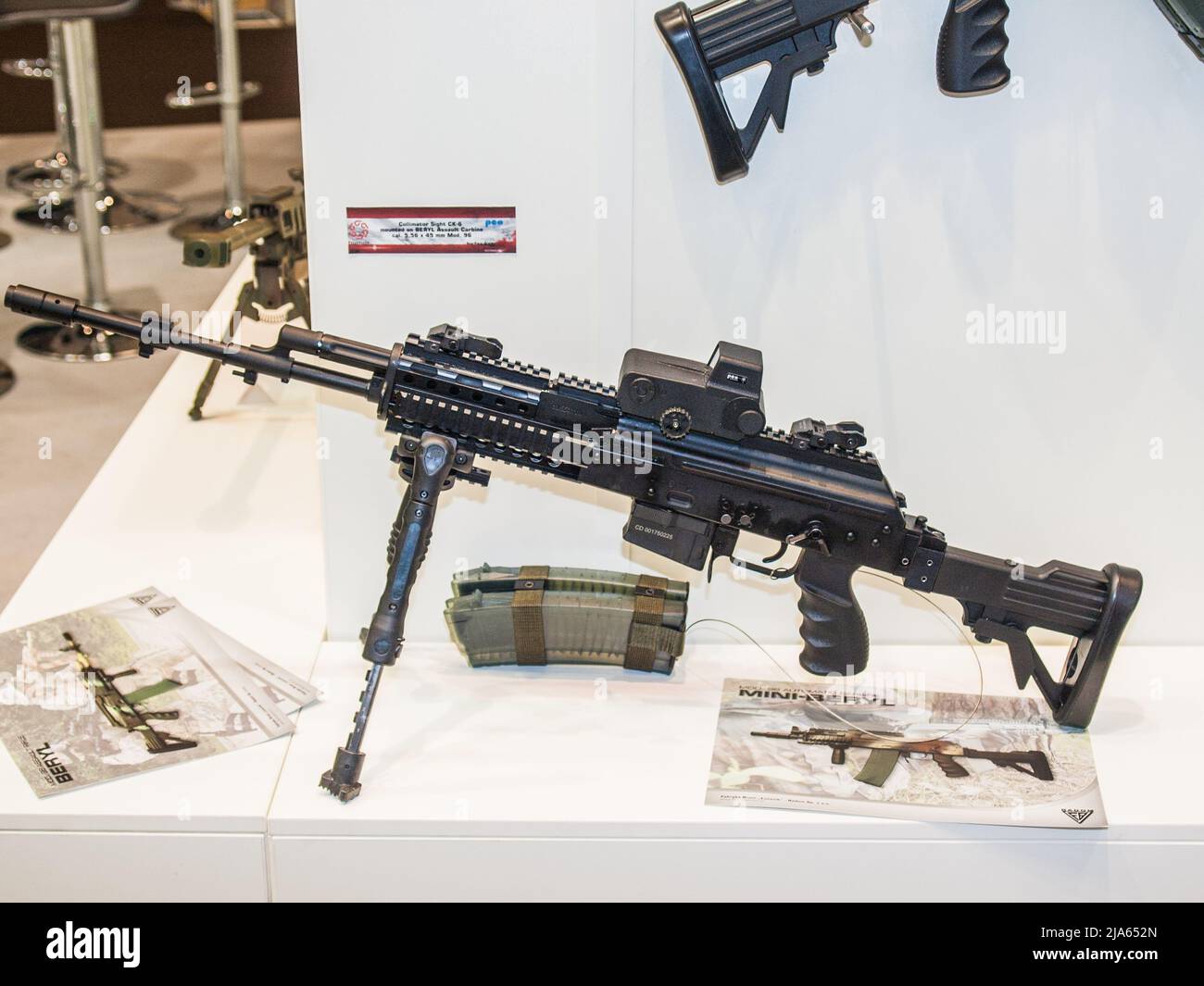 Abu Dhabi, UAE - Feb.23. 2011: Alex-338 8.6x70 mm Bolt-action Sniper ...