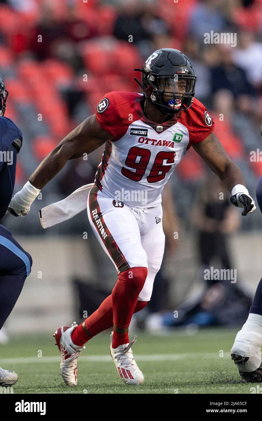 Ottawa, Canada. 27 May 2022. Howard Stephens (96 Ottawa Redblacks) in a ...