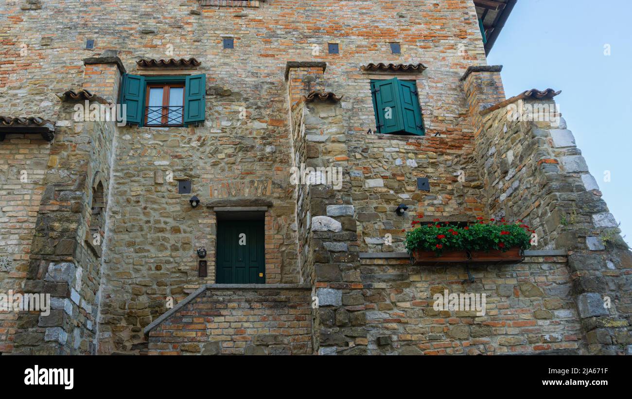 Grado, Italy - July 8, 2021: Traditional italian style building in the ...
