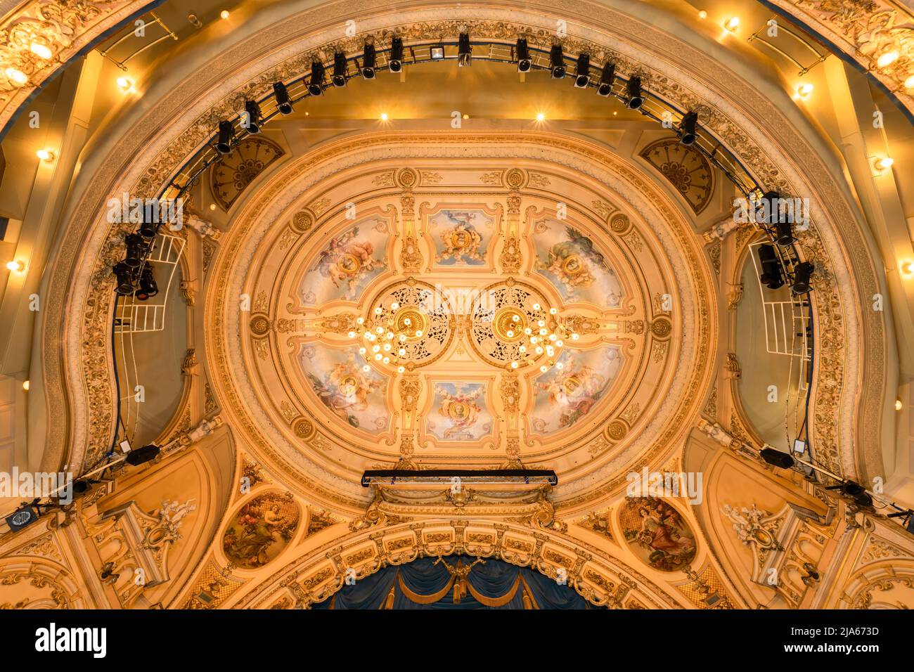 The incredibly ornate ceiling of the Grand Theatre in Blackpool ...