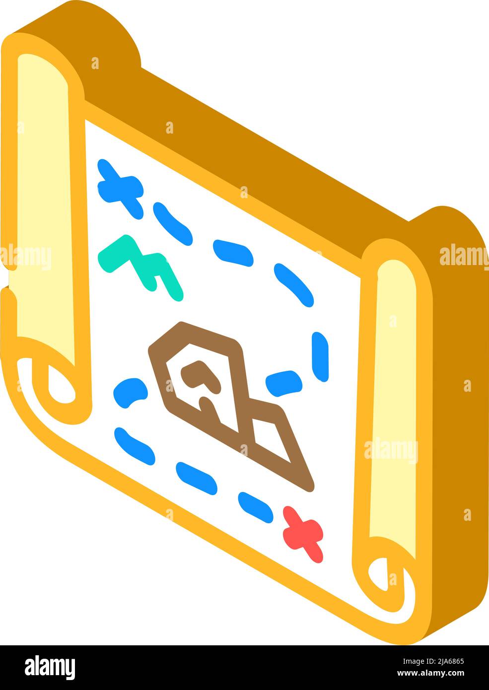map with treasure isometric icon vector illustration Stock Vector Image ...