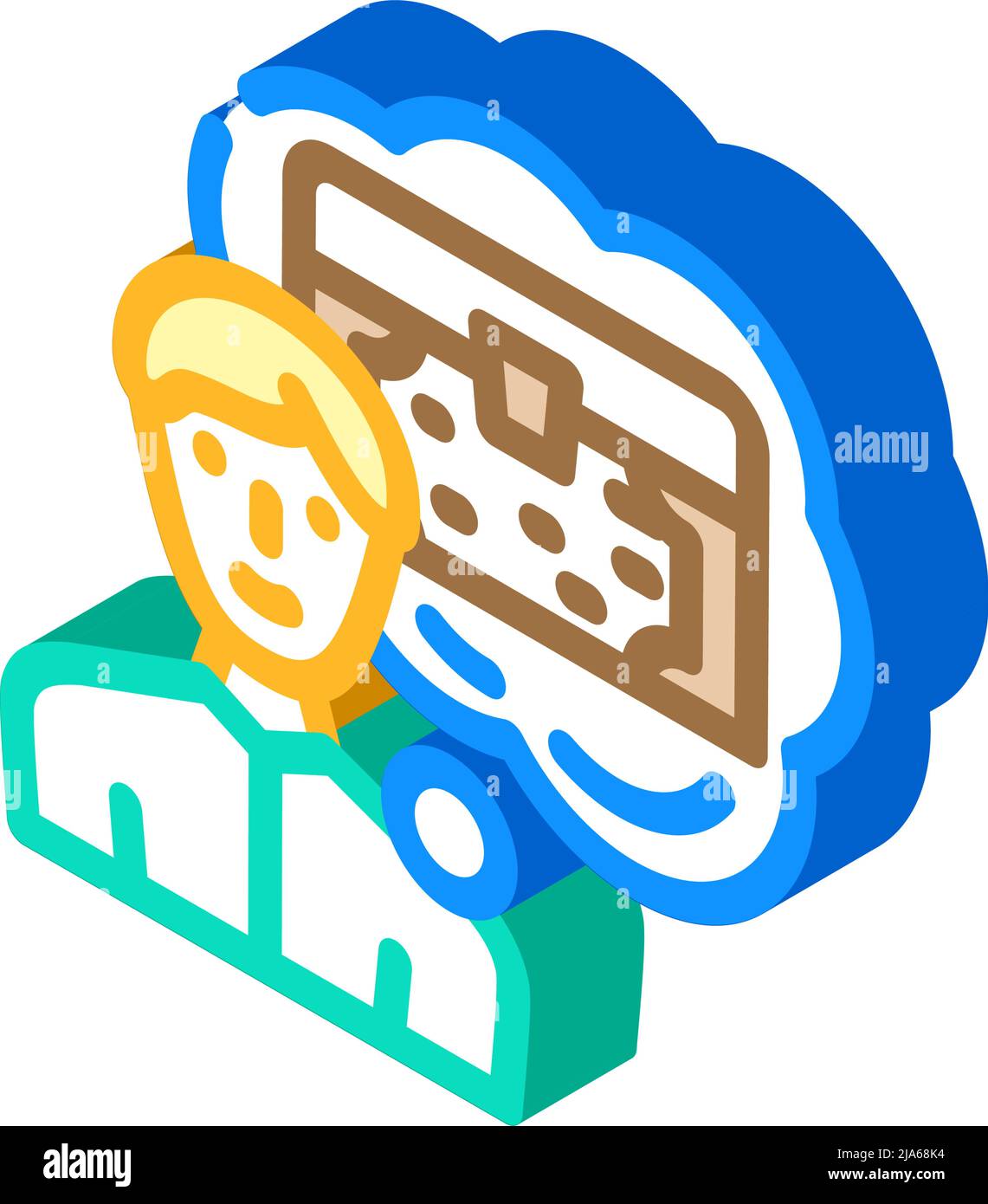 thoughts of treasure isometric icon vector illustration Stock Vector ...