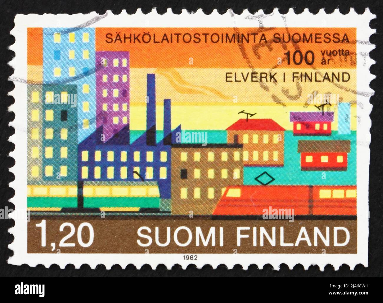 FINLAND - CIRCA 1982: a stamp printed in the Finland shows Electric ...