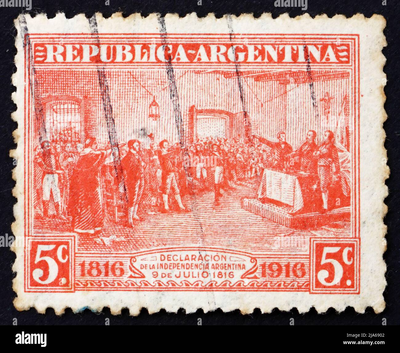 ARGENTINA - CIRCA 1916: a stamp printed in the Argentina shows ...