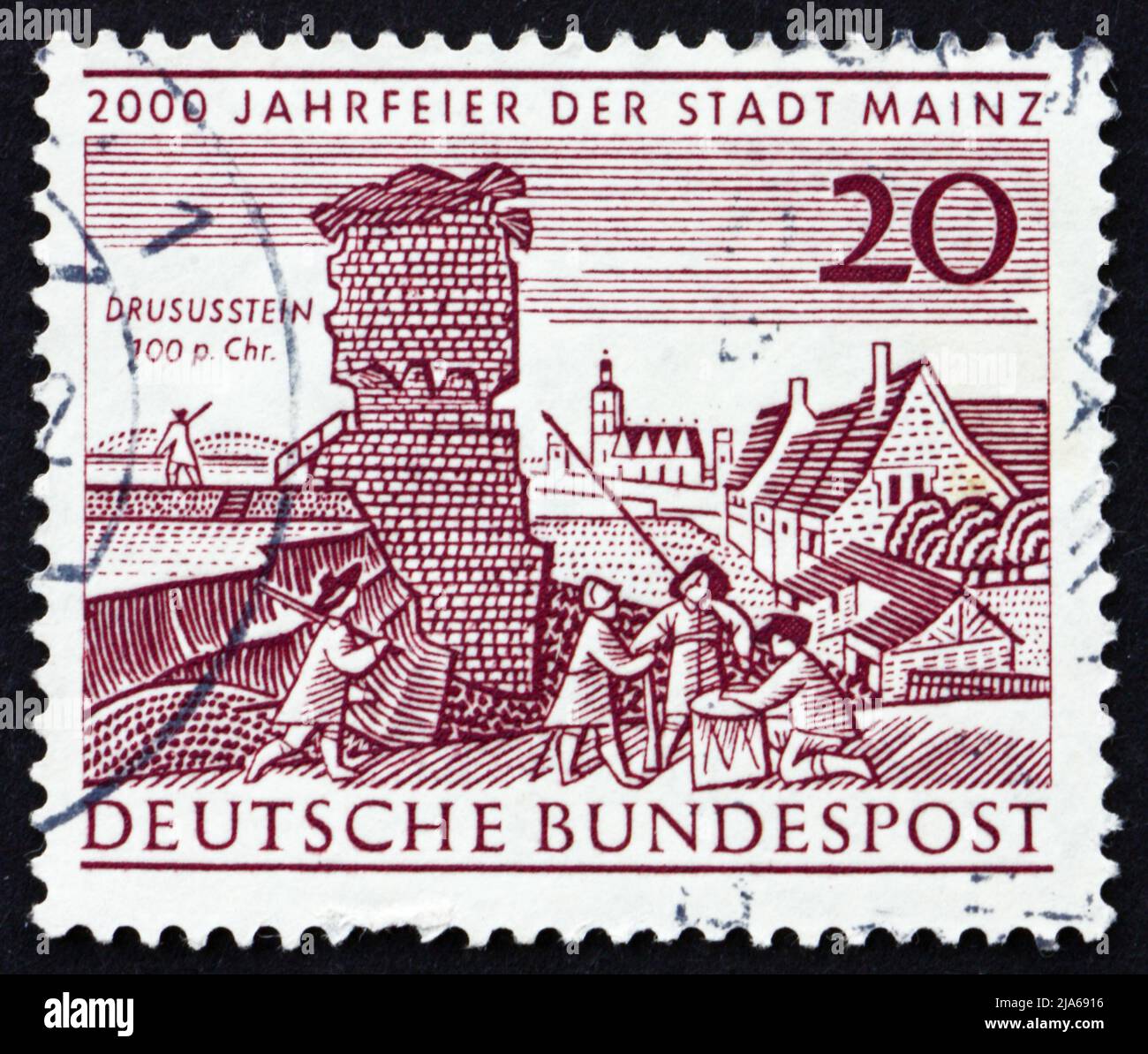 GERMANY - CIRCA 1962: a stamp printed in the Germany shows Drusus Stone ...