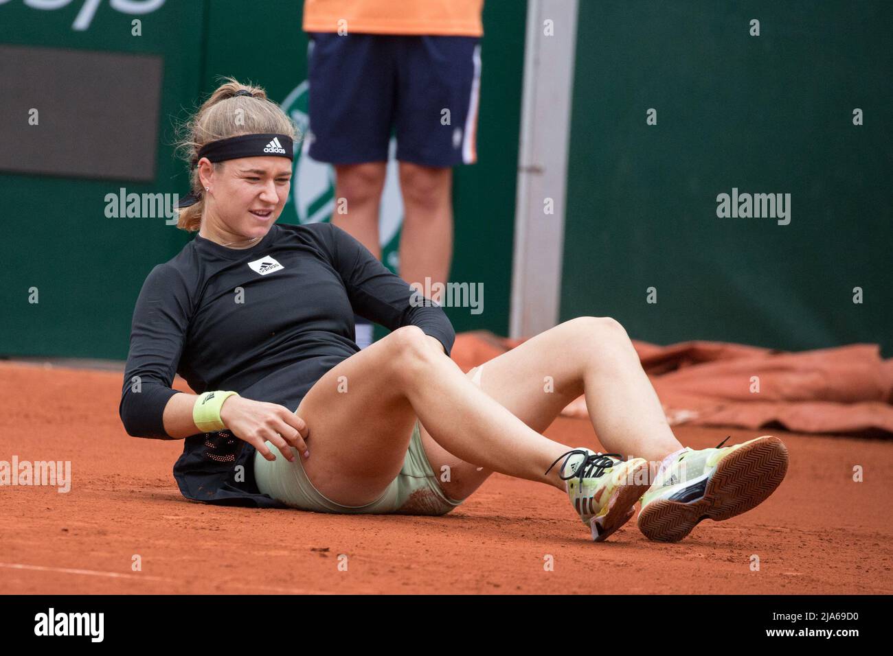 Karolina Muchova playing during French Open Tennis at Roland Garros ...