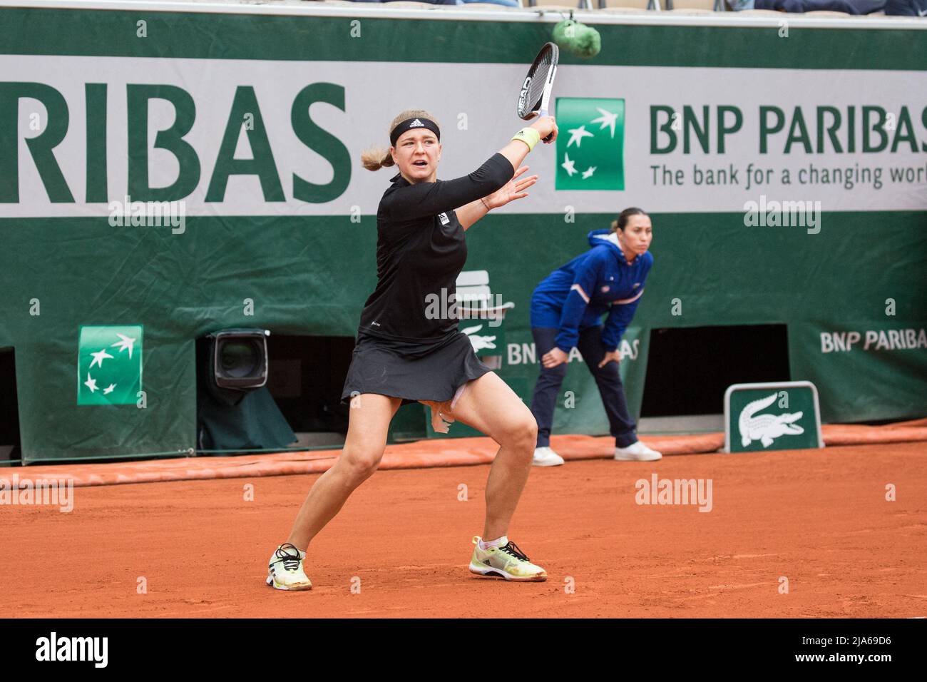 Karolina Muchova playing during French Open Tennis at Roland Garros ...