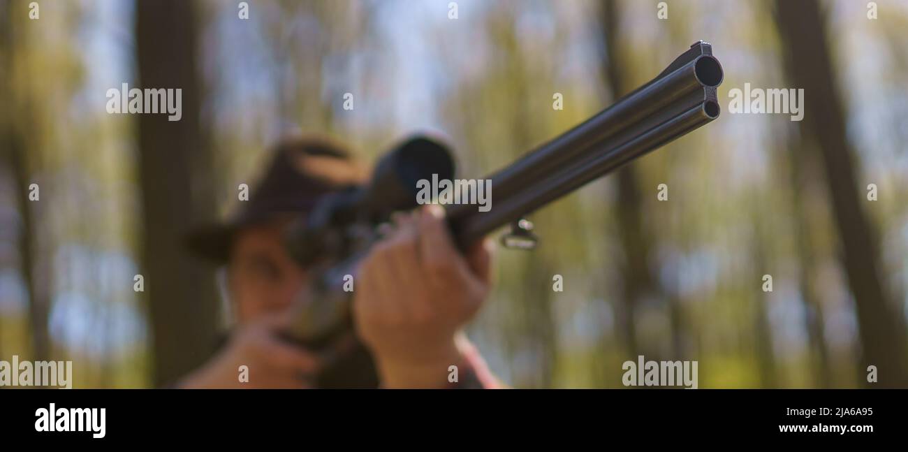 Close up of hunter aiming with gun hi-res stock photography and images ...
