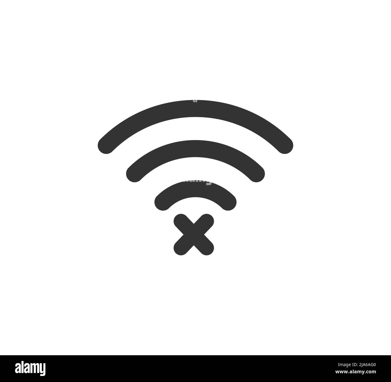 Wifi symbol and cross icon. Jamming wireless internet signal. Wi Fi ...