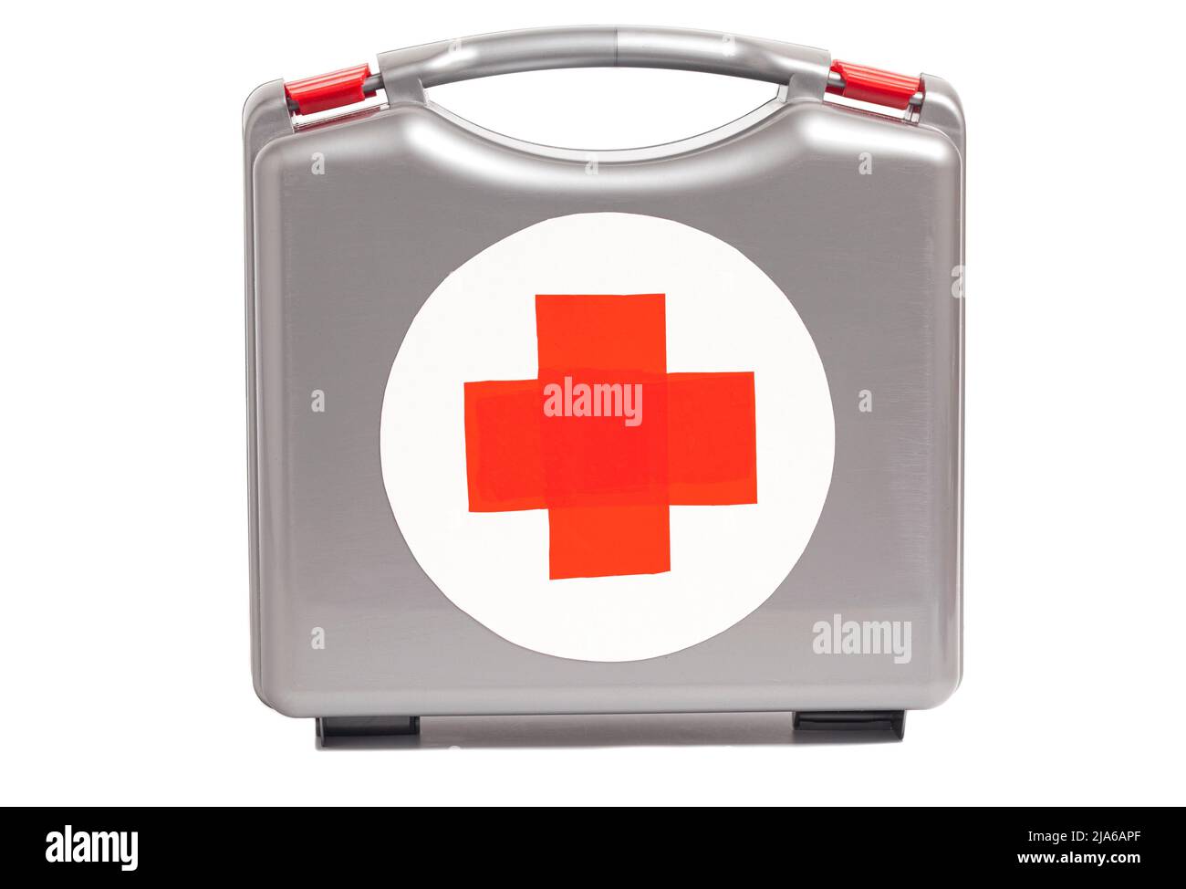 First aid kit with cross emblem isolated on a white background Stock ...