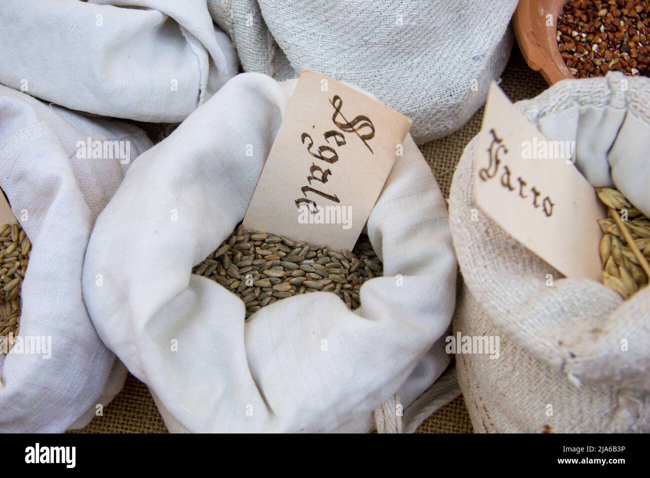 Aroma and flavors in Medieval market Stock Photo - Alamy