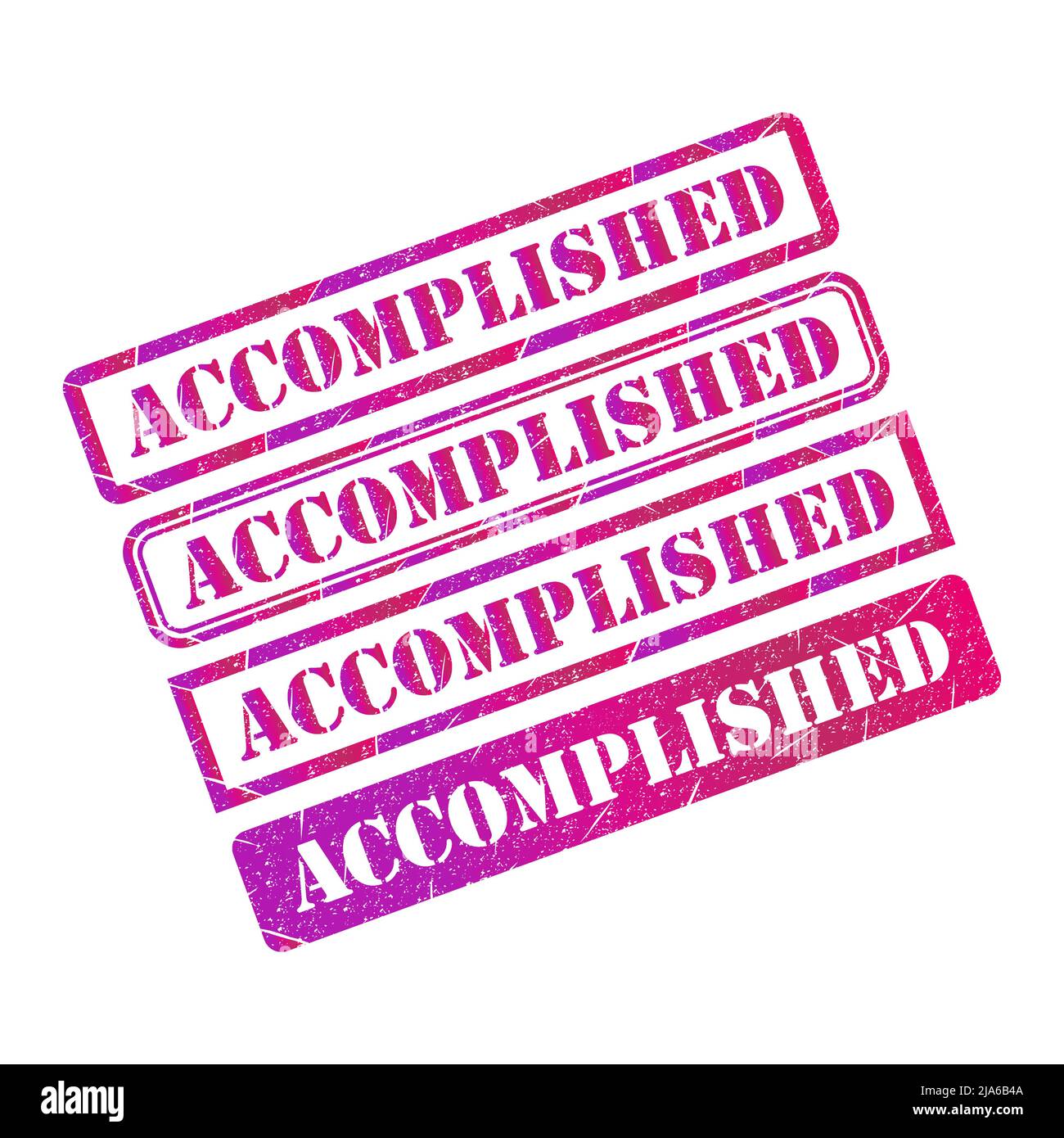 Set of Accomplished stamp symbol, label sticker sign button, text ...