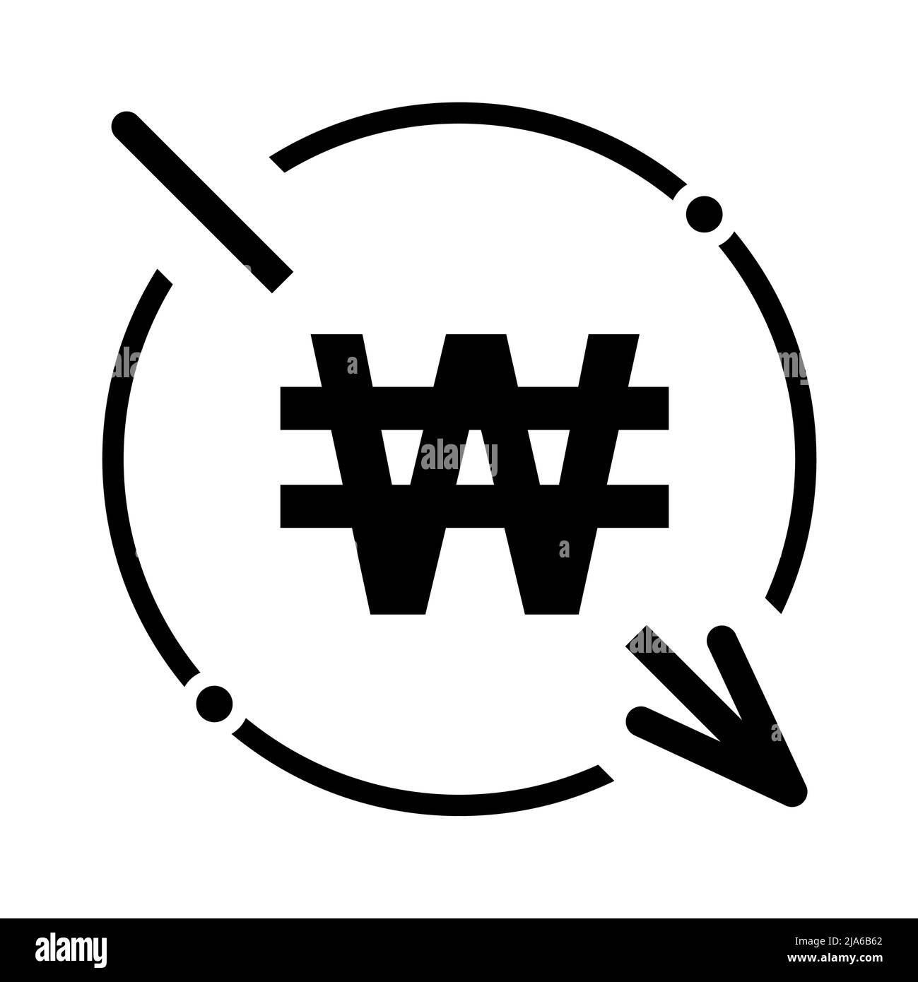 Cost reduction- decrease won icon. Vector symbol isolated on background Stock Vector Image & Art ...